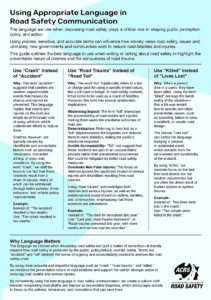 Appropriate Language in Road Safety Communication - Australasian ...