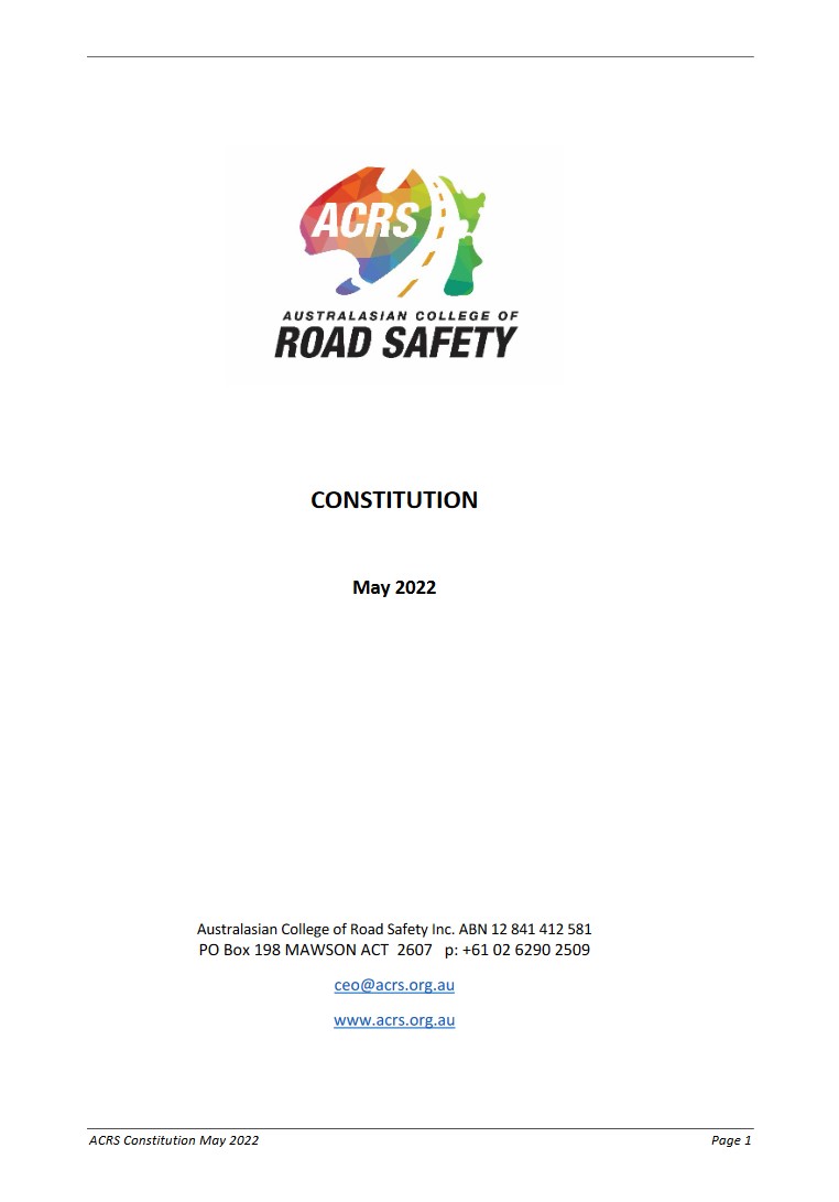 Governance - Australasian College of Road Safety